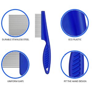 Flea Comb 4pack with High Strength Teeth Durable Pet Tear Stain Remover Combs, Pet Dog Cat Grooming Comb Set Effective Float Hair Remover