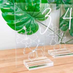 10 Pack Clear Acrylic Sign for Table Numbers, 5x7 Inch Acrylic Sign Blanks Acrylic Sheets 1/8 inch Thick, Use for DIY Table Numbers Wedding Table Signs Display Stand Signs for Wedding Party Events