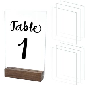 10 pieces 4x6 inch blank acrylic signs clear acrylic sheets, perfect for making wedding table numbers, acrylic wedding signs, engrave, calligraphy and painting diy projects,1/8 inch thick