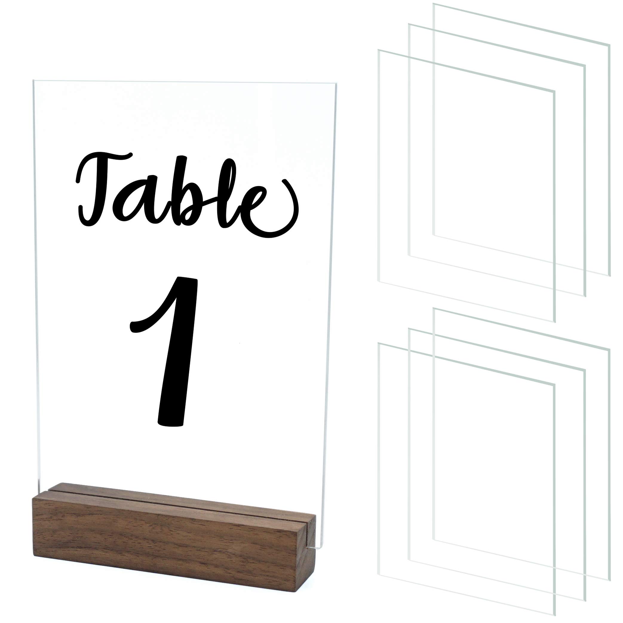 10 Pieces 4x6 Inch Blank Acrylic Signs Clear Acrylic Sheets, Perfect for Making Wedding Table Numbers, Acrylic Wedding Signs, Engrave, Calligraphy and Painting DIY Projects,1/8 inch thick