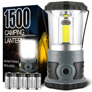 innofox led camping lantern battery powered 1500 lumen cob camping light 4*d batteries(included) perfect for camp hiking emergency kit