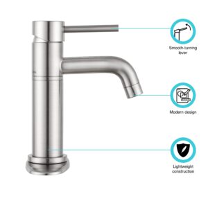 Dura Faucet RV Single Handle Lever Vessel Bathroom Sink Faucet - Single Hole (Brushed Satin Nickel)