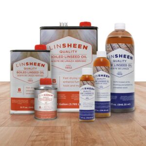 LinSheen Boiled Linseed Oil – Fast Drying Flaxseed Wood Treatment to Rejuvenate and Restore Outdoor and Indoor Wood Furniture, Floors and Sports Equipment, Quart