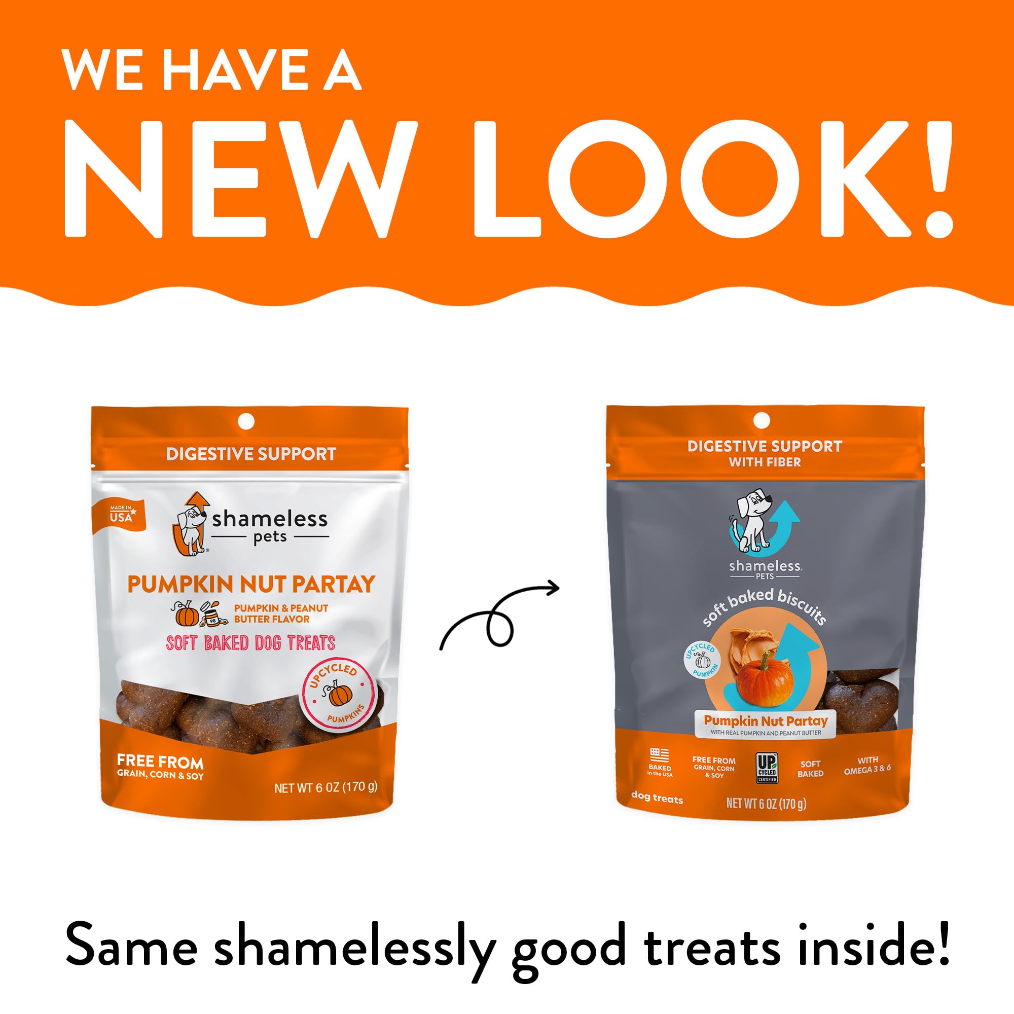 Shameless Pets Soft-Baked Dog Treats, Pumpkin Nut Partay - Natural & Healthy Dog Chews for Digestive Support with Fiber - Dog Biscuits Baked & Made in USA, Free from Grain, Corn & Soy - 3-Pack