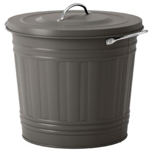 knodd bin with lid, grey, 16 l (4 gallon)