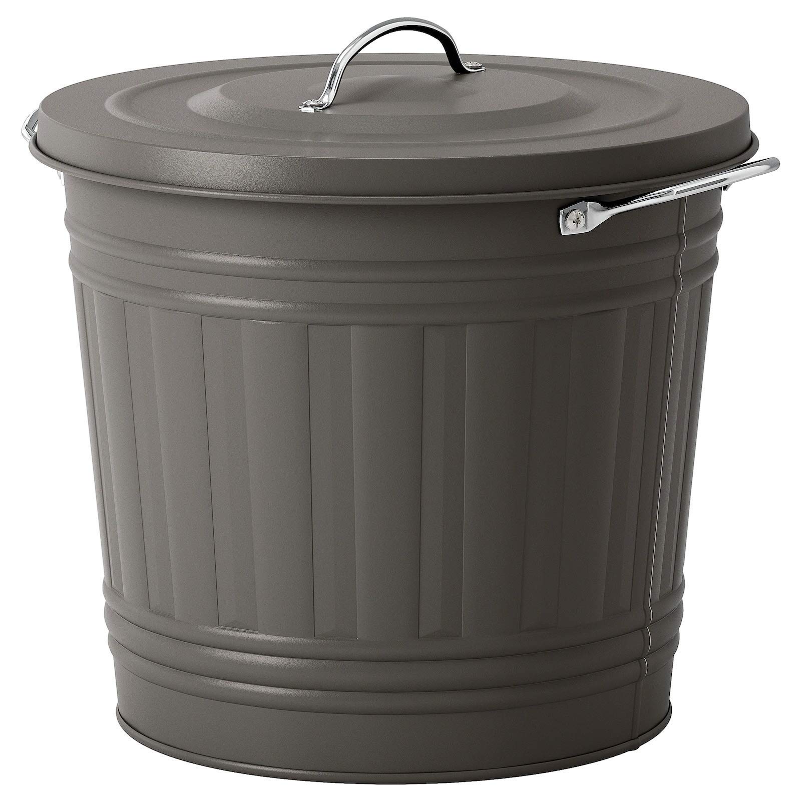 KNODD Bin with lid, Grey, 16 l (4 Gallon)