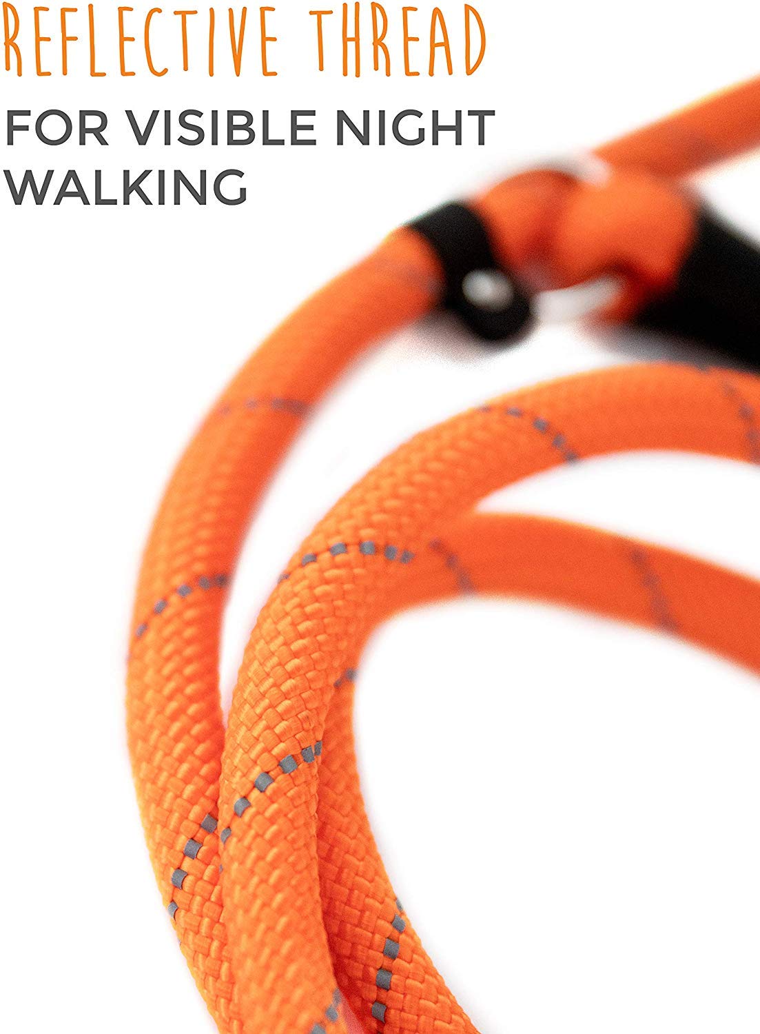 Mighty Paw 6' Slip Dog Leash - Gentle Correction with No More Pulling - Rock Climbers Rope for Ultimate Strength - Universal Design - One Size Fits All - Control When You Need It - Reflective Thread