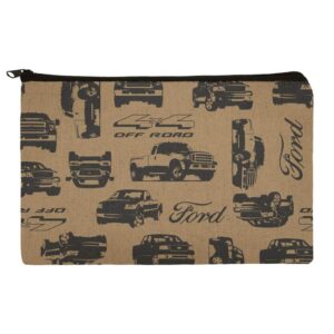 ford trucks pattern pencil pen organizer zipper pouch case