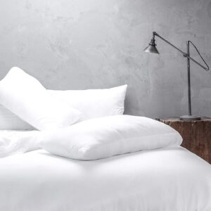 wooflinen luxurious viscose derived from bamboo king duvet cover set - corner ties - zipper enclosure - wonderfully soft - matte white - 3pc cover + 2 pillowcases