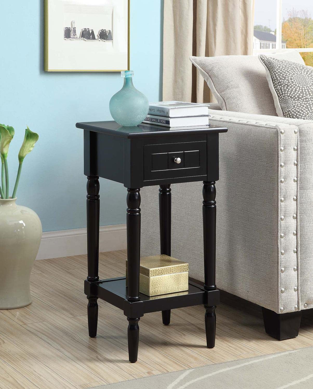 Convenience Concepts French Country Khloe 1 Drawer Accent Table with Shelf, Espresso