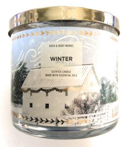 white barn bath & body works candle winter 3 wick scented candle 14.5 oz