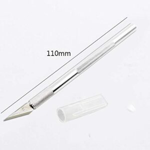 WOIWO 2PCS Aluminum Handle Metal Carving Knife Mobile Phone Film Carving Pen Knife Art Knife Paper Cutting Knife Manual Model Knife