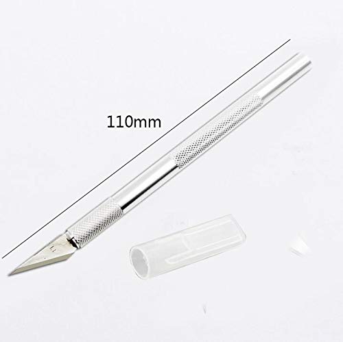 WOIWO 2PCS Aluminum Handle Metal Carving Knife Mobile Phone Film Carving Pen Knife Art Knife Paper Cutting Knife Manual Model Knife