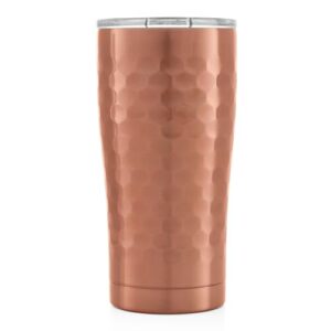 seriously ice cold sic 20 oz. double wall vacuum insulated 18/8 stainless steel travel tumbler mug | powder coated with splash proof bpa free lid | coffee, tea, wine, and cocktails (hammered copper)