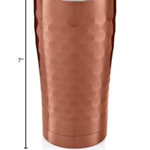 Seriously Ice Cold SIC 20 Oz. Double Wall Vacuum Insulated 18/8 Stainless Steel Travel Tumbler Mug | Powder Coated with Splash Proof BPA Free Lid | Coffee, Tea, Wine, and Cocktails (Hammered Copper)