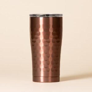 Seriously Ice Cold SIC 20 Oz. Double Wall Vacuum Insulated 18/8 Stainless Steel Travel Tumbler Mug | Powder Coated with Splash Proof BPA Free Lid | Coffee, Tea, Wine, and Cocktails (Hammered Copper)