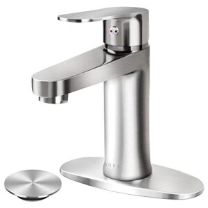 soka bathroom sink faucet, straight head, brushed nickel