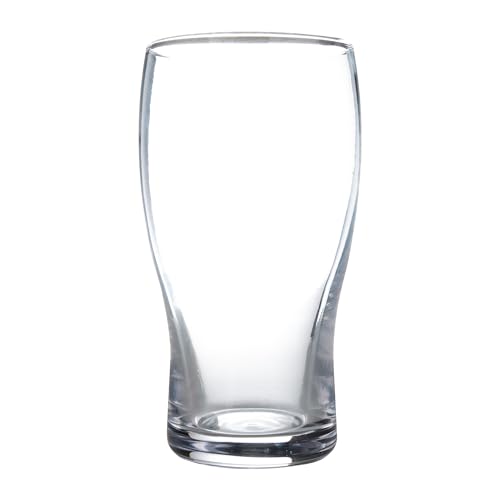 Burns Glass Large Beer Glasses Set of 4, 20 Oz Classic British Craft Beer Glass - 100% Safe Lead-Free Glass, Durable Father Pilsner Beer Drinking Glass Cups Pub Glassware Great Dad Gifts