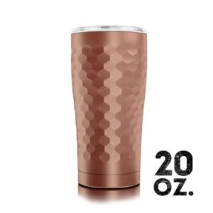 Seriously Ice Cold SIC 20 Oz. Double Wall Vacuum Insulated 18/8 Stainless Steel Travel Tumbler Mug | Powder Coated with Splash Proof BPA Free Lid | Coffee, Tea, Wine, and Cocktails (Hammered Copper)