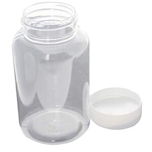 Othmro 20Pcs 200ml Plastic Bottles, Lab Cylindrical Chemical Reagent Bottle, Wide Mouth Laboratory Reagent Polyethylene Bottle, Sample Sealing Liquid Storage Container for Food Store White