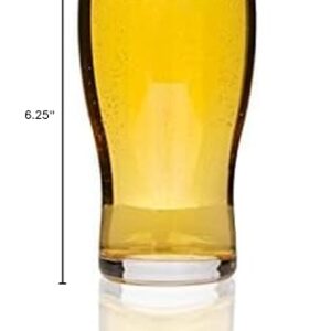 Burns Glass Large Beer Glasses Set of 4, 20 Oz Classic British Craft Beer Glass - 100% Safe Lead-Free Glass, Durable Father Pilsner Beer Drinking Glass Cups Pub Glassware Great Dad Gifts