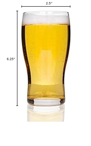 Burns Glass Large Beer Glasses Set of 4, 20 Oz Classic British Craft Beer Glass - 100% Safe Lead-Free Glass, Durable Father Pilsner Beer Drinking Glass Cups Pub Glassware Great Dad Gifts