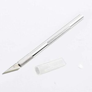 WOIWO 2PCS Aluminum Handle Metal Carving Knife Mobile Phone Film Carving Pen Knife Art Knife Paper Cutting Knife Manual Model Knife