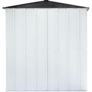 Arrow Shed Designed 6' x 3' x 6' Compact Outdoor Metal Backyard, Patio, and Garden Shed Kit, Flute Gray and Anthracite