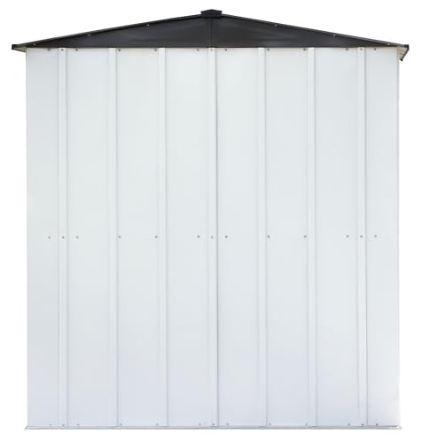 Arrow Shed Designed 6' x 3' x 6' Compact Outdoor Metal Backyard, Patio, and Garden Shed Kit, Flute Gray and Anthracite