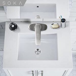 SOKA Bathroom Sink Faucet, Straight Head, Brushed Nickel