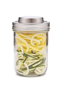 jarware 3 in 1 mason jar spiralizer lid, wide mouth, stainless steel