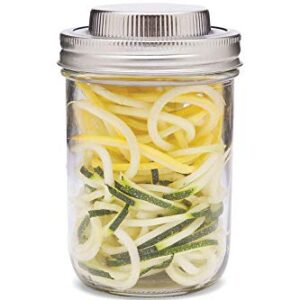 Jarware 3 in 1 Mason Jar Spiralizer Lid, Wide Mouth, Stainless Steel