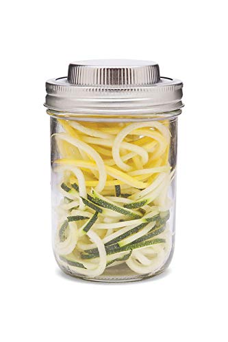 Jarware 3 in 1 Mason Jar Spiralizer Lid, Wide Mouth, Stainless Steel