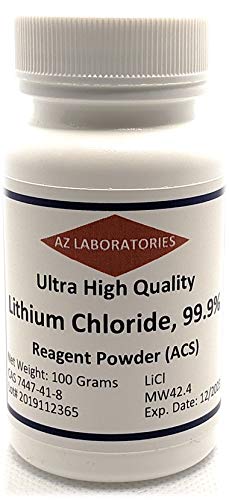 Lithium Chloride Powder / 100 Grams/Crystals/Reagent ACS Grade / 99.9% / USA Made/Same Day Ship!