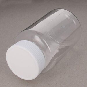 Othmro 20Pcs 200ml Plastic Bottles, Lab Cylindrical Chemical Reagent Bottle, Wide Mouth Laboratory Reagent Polyethylene Bottle, Sample Sealing Liquid Storage Container for Food Store White