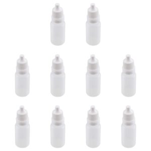 Othmro 30Pcs 0.34oz/10ml White Translucent Plastic Portable Liquid Dropper Bottles Empty Squeezable Eye Liquid Dropper Bottles Containers with Caps