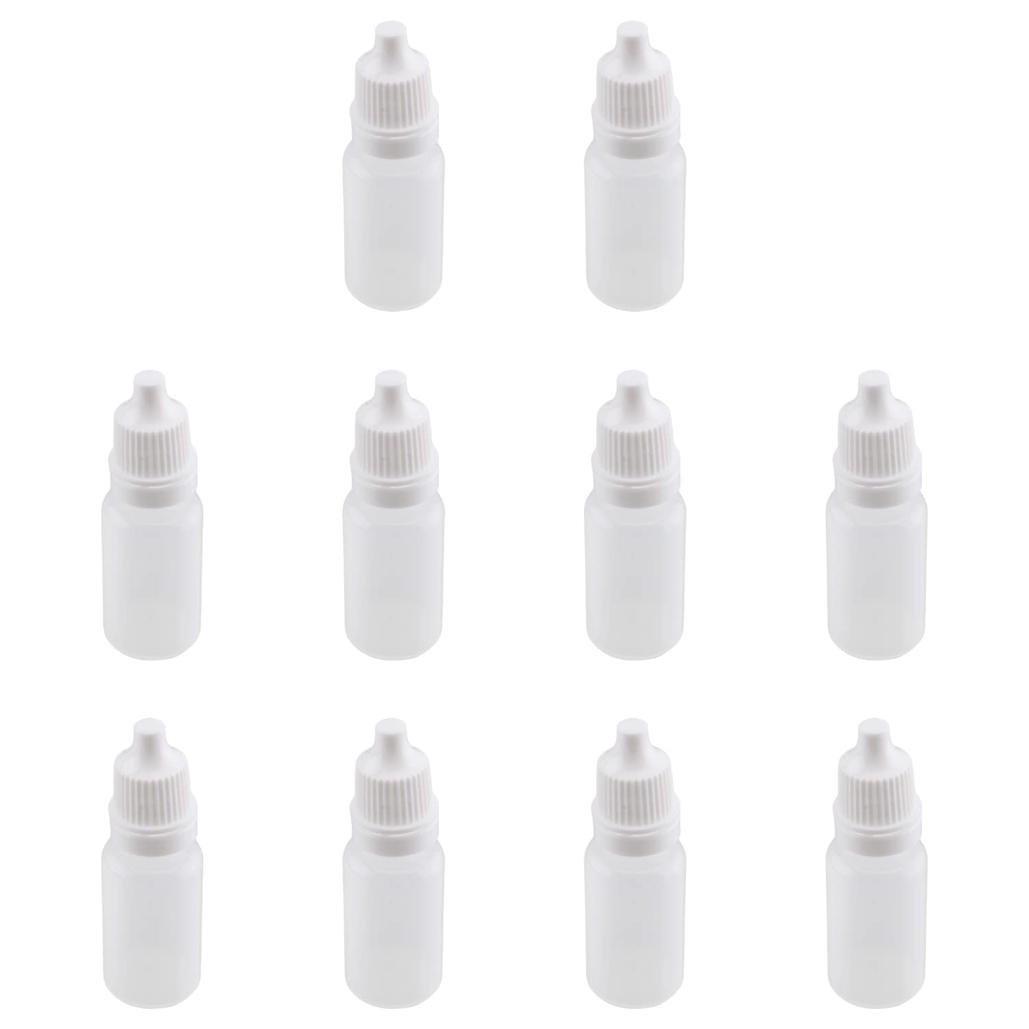 Othmro 30Pcs 0.34oz/10ml White Translucent Plastic Portable Liquid Dropper Bottles Empty Squeezable Eye Liquid Dropper Bottles Containers with Caps