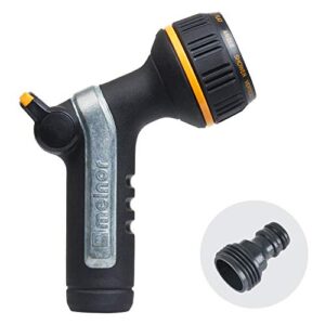 melnor 65116-amz xt metal 10-pattern nozzle with quickconnect product adapter amazon bundle, multi, heavyweight thumb control