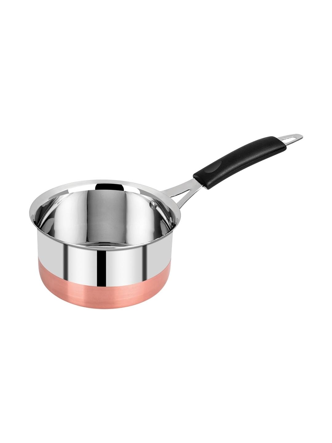 4 Pcs Set - Stainless Steel Copper Bottom Saucepan, Tea Coffee Pan, Milk Pan, Tapeli Patila, Sauce Pot (Capacity-800 ml,1200 ml,1700 ml, and 2000 ml).