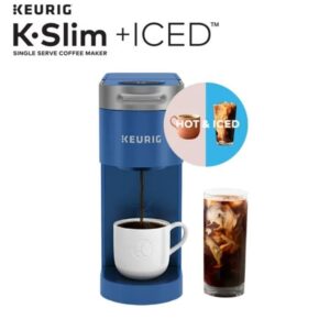 Keurig K-Slim + ICED Single Serve Coffee Maker, Brews 8 to 12oz. Cups, Blue