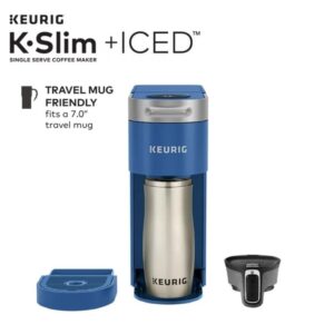 Keurig K-Slim + ICED Single Serve Coffee Maker, Brews 8 to 12oz. Cups, Blue