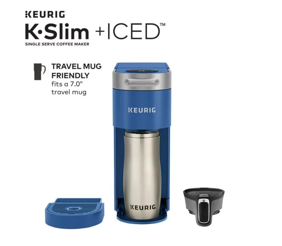 Keurig K-Slim + ICED Single Serve Coffee Maker, Brews 8 to 12oz. Cups, Blue