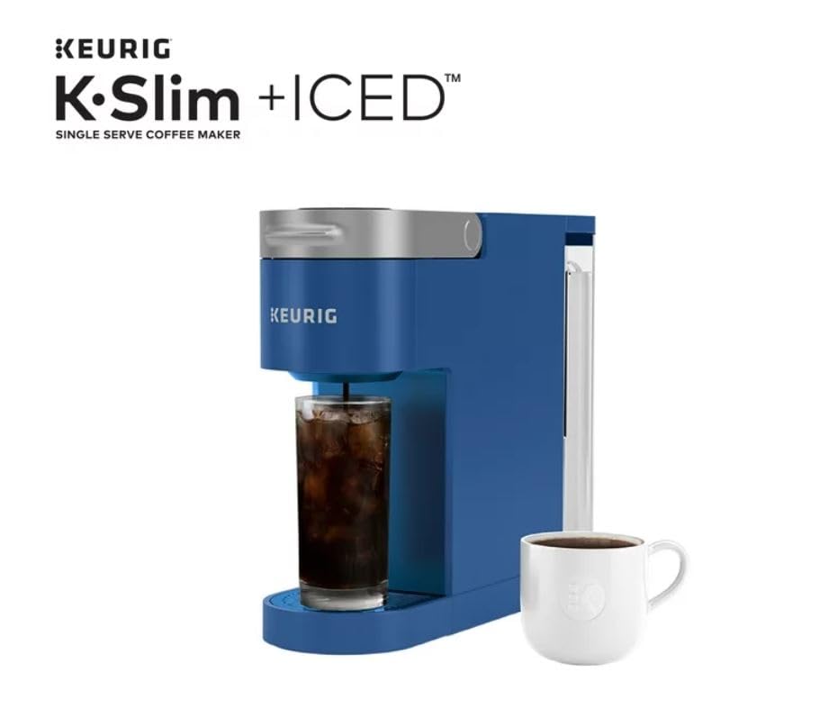 Keurig K-Slim + ICED Single Serve Coffee Maker, Brews 8 to 12oz. Cups, Blue