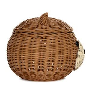 G6 COLLECTION Bear Rattan Storage Basket With Lid Decorative Bin Home Decor Hand Woven Shelf Organizer Cute Handmade Handcrafted Gift Art Decoration Artwork Wicker Bear (Bear Head)