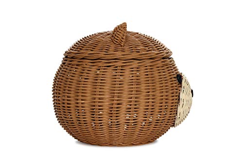 G6 COLLECTION Bear Rattan Storage Basket With Lid Decorative Bin Home Decor Hand Woven Shelf Organizer Cute Handmade Handcrafted Gift Art Decoration Artwork Wicker Bear (Bear Head)