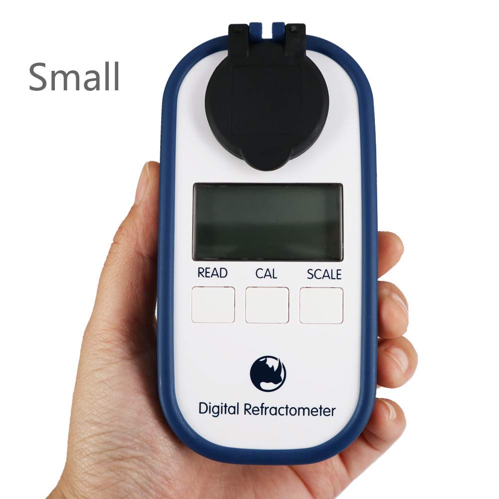 Rhino Beer Digital Refractometer, (Brix 0-50%, Wort SG 1.000-1.130, 1.3330-1.4200nD) with Automatic Temperature Compensation, IP65