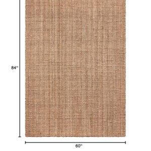 MARTHA STEWART x SAFAVIEH 5' x 7' Natural MSR9551A Handmade Farmhouse Jute Area Rug