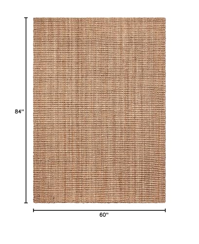 MARTHA STEWART x SAFAVIEH 5' x 7' Natural MSR9551A Handmade Farmhouse Jute Area Rug