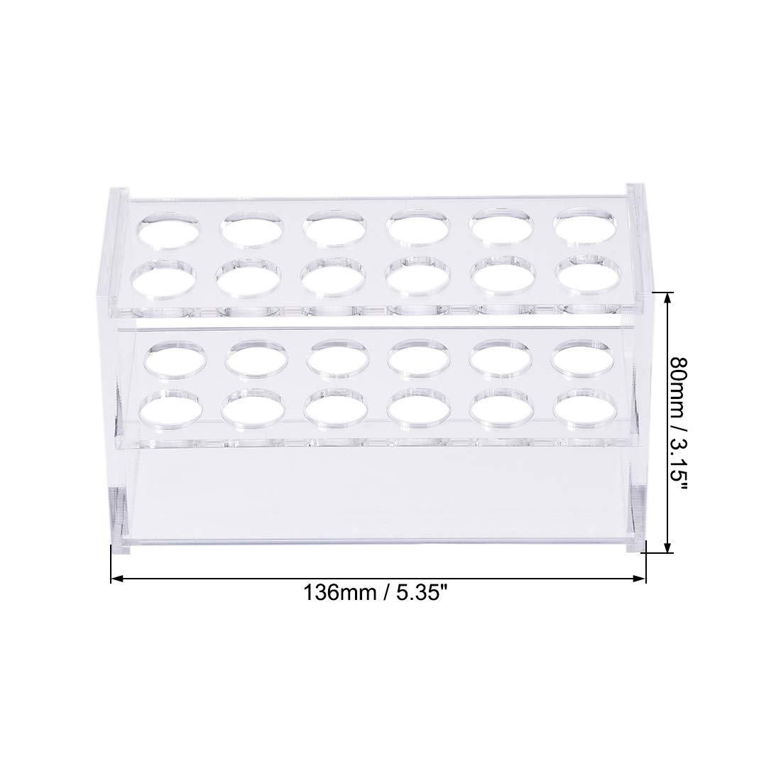 uxcell Acrylic Test Tube Holder Lab Stand Rack 2x6 Wells for 10ml Centrifuge Tubes Clear