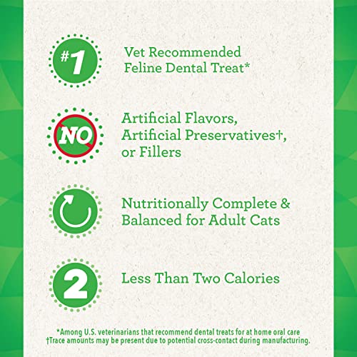 FELINE GREENIES Adult Natural Dental Care Cat Treats, Savory Salmon Flavor, 2.1 oz. Pouch